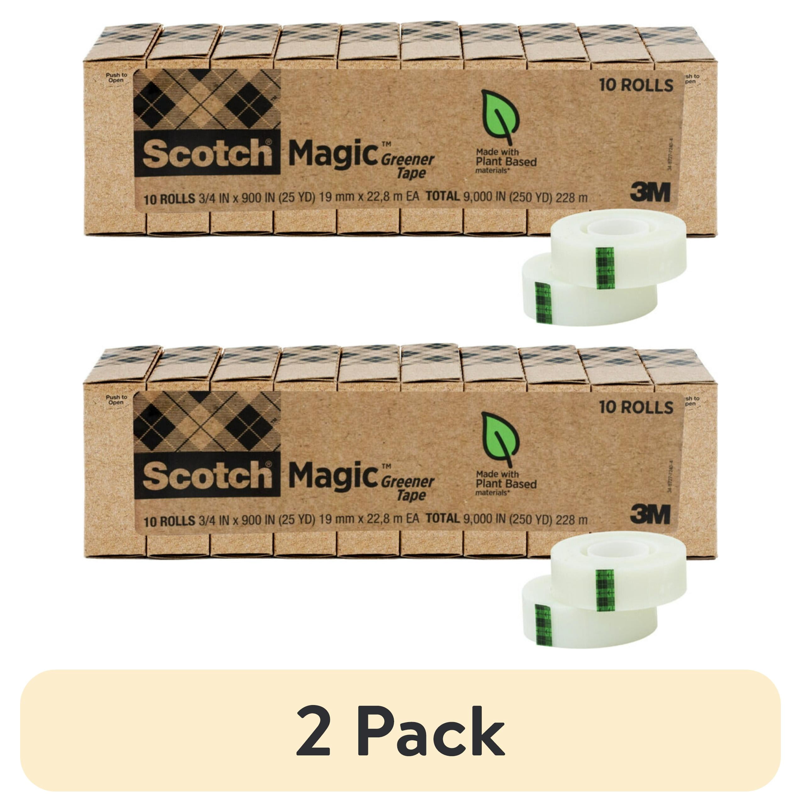 (2 pack) Scotch Magic Greener Tape, Clear, 3/4 in. x 900 in., 10 Rolls ...