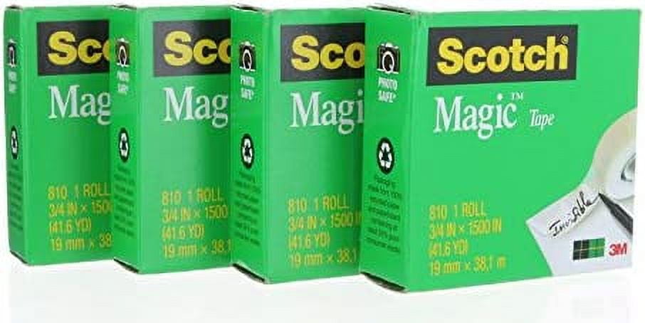 Scotch Magic Tape 810 Refill (3/4 in X 1500 in) 4 Rolls - Walmart.com