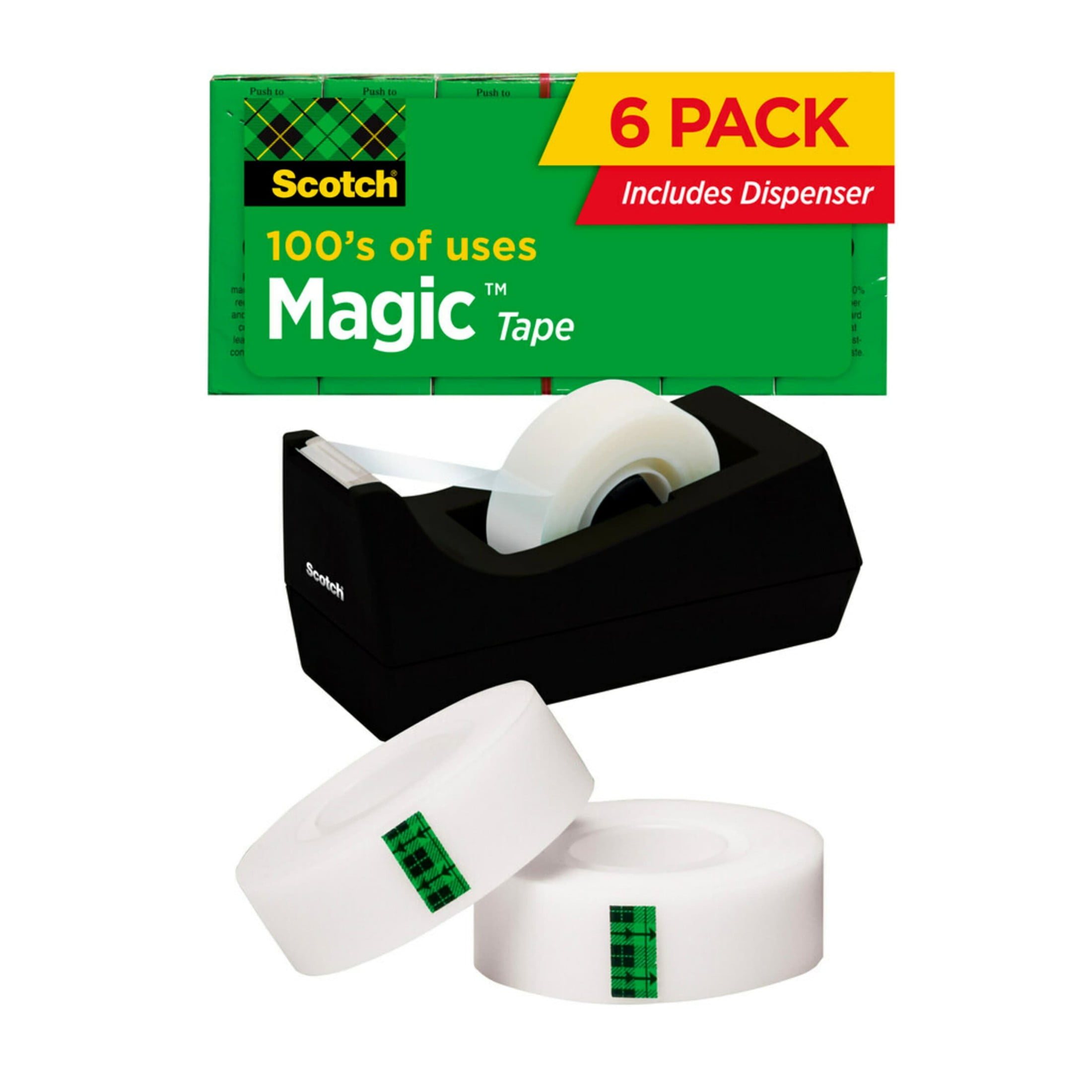 "Scotch Invisible Magic Tape Refill - Clear, 3/4"" x 1000"", 6 Rolls ...