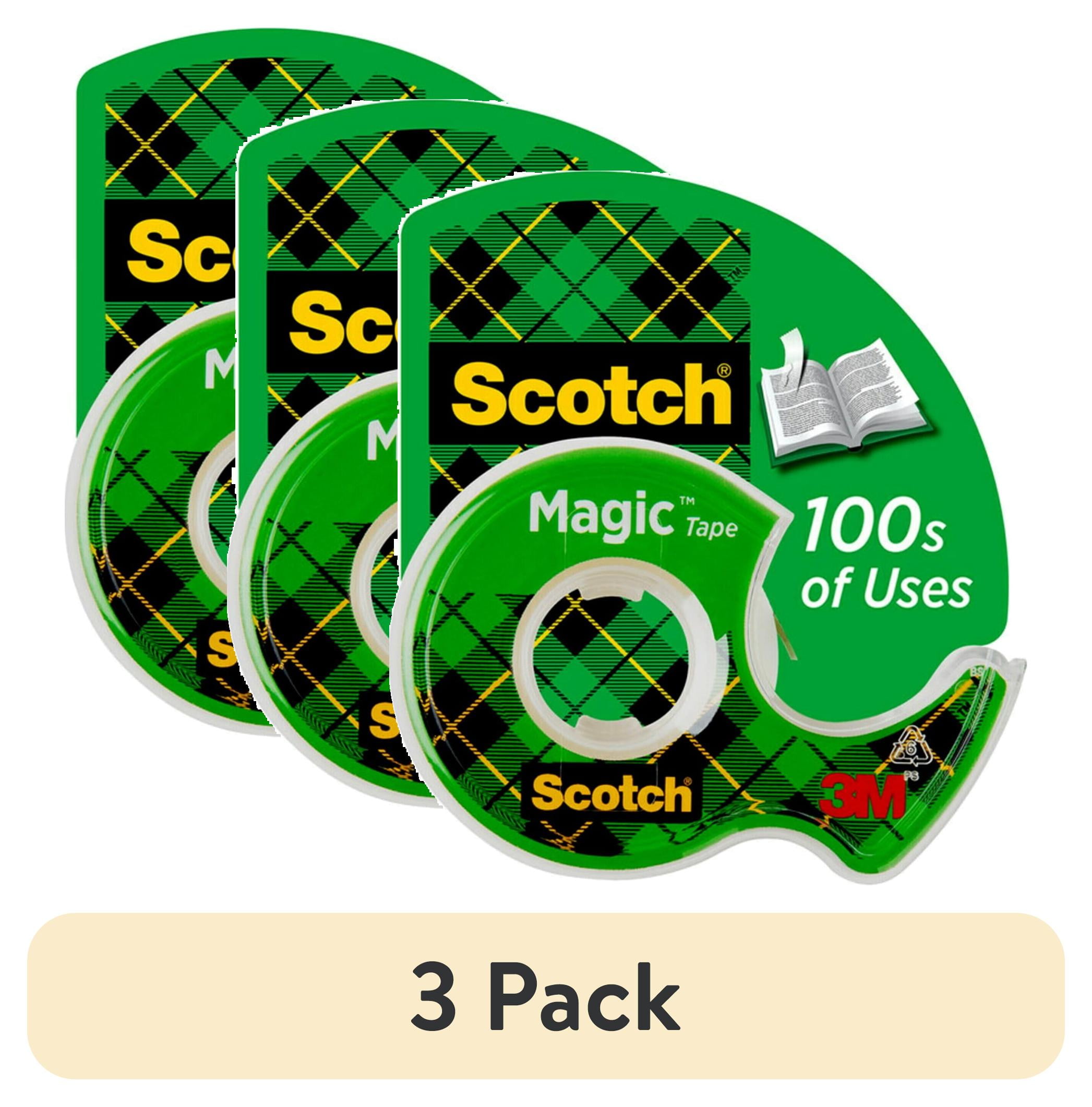 (3 pack) Scotch Magic Tape Dispenser, Clear, 3/4" x 650", 1 Dispenser ...