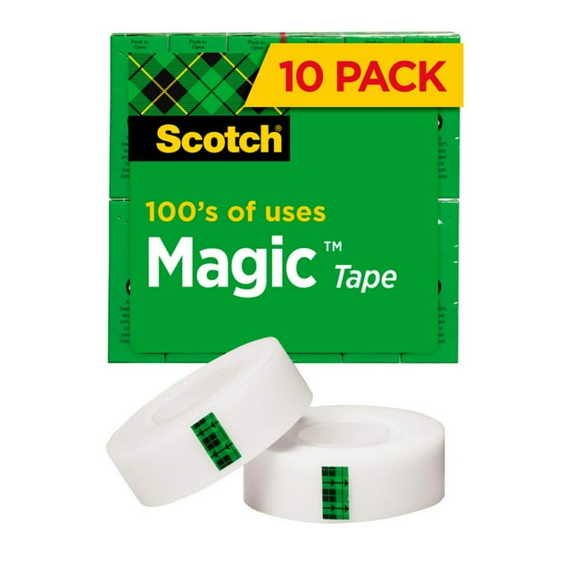 Scotch Magic Tape, Invisible, 10 Tape Rolls - Walmart.com