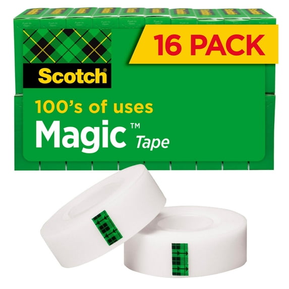 Scotch, Magic Tape, 16 Rolls, Invisible, 0.75 in. x 1000 in. - Walmart.com