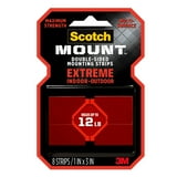Scotch-Mount Extreme Double-Sided Mounting Strips, Black, Plastic, 1 in ...