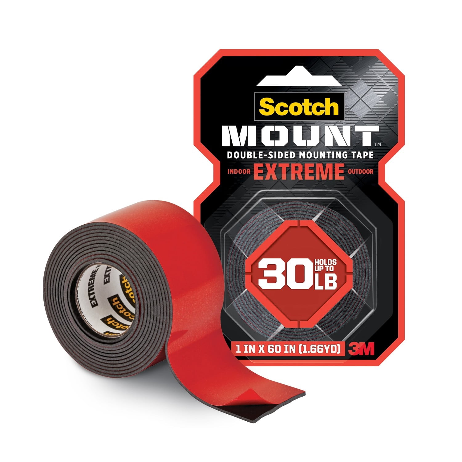 Scotch-Mount™ Extreme Double-Sided Tape, 1 In X 60 In, Indoor/Outdoor ...