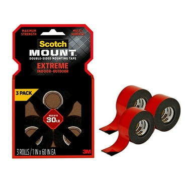 Scotch-Mount Extreme Double-Sided Mounting Strips, Black, Plastic, 1 in ...