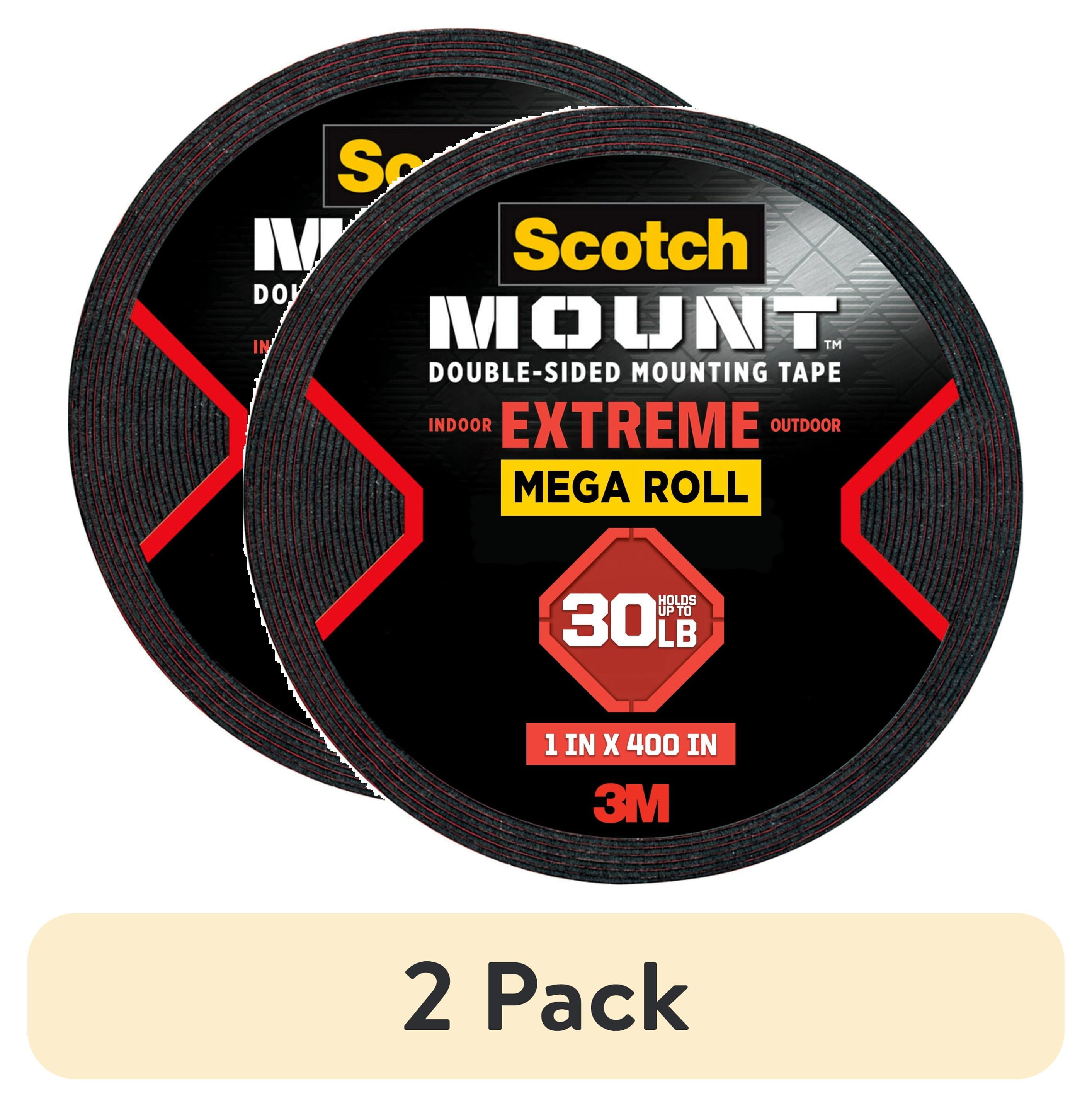(2 pack) Scotch Mount, Extreme Double-Sided Tape, Black, Holds 30 lbs ...