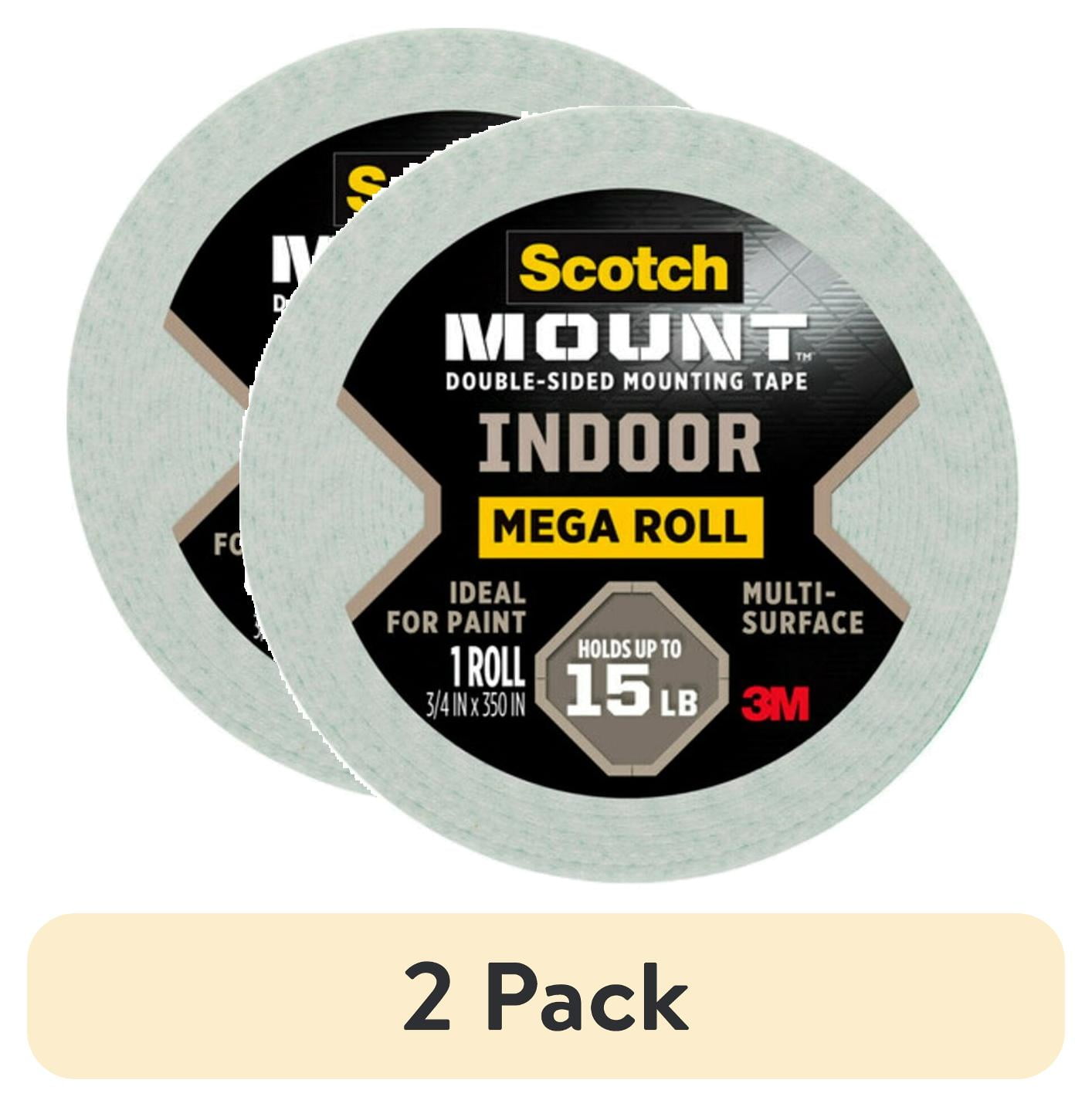 (2 pack) Scotch Mount Indoor Double-Sided Mounting Tape, White, 0.75 x ...
