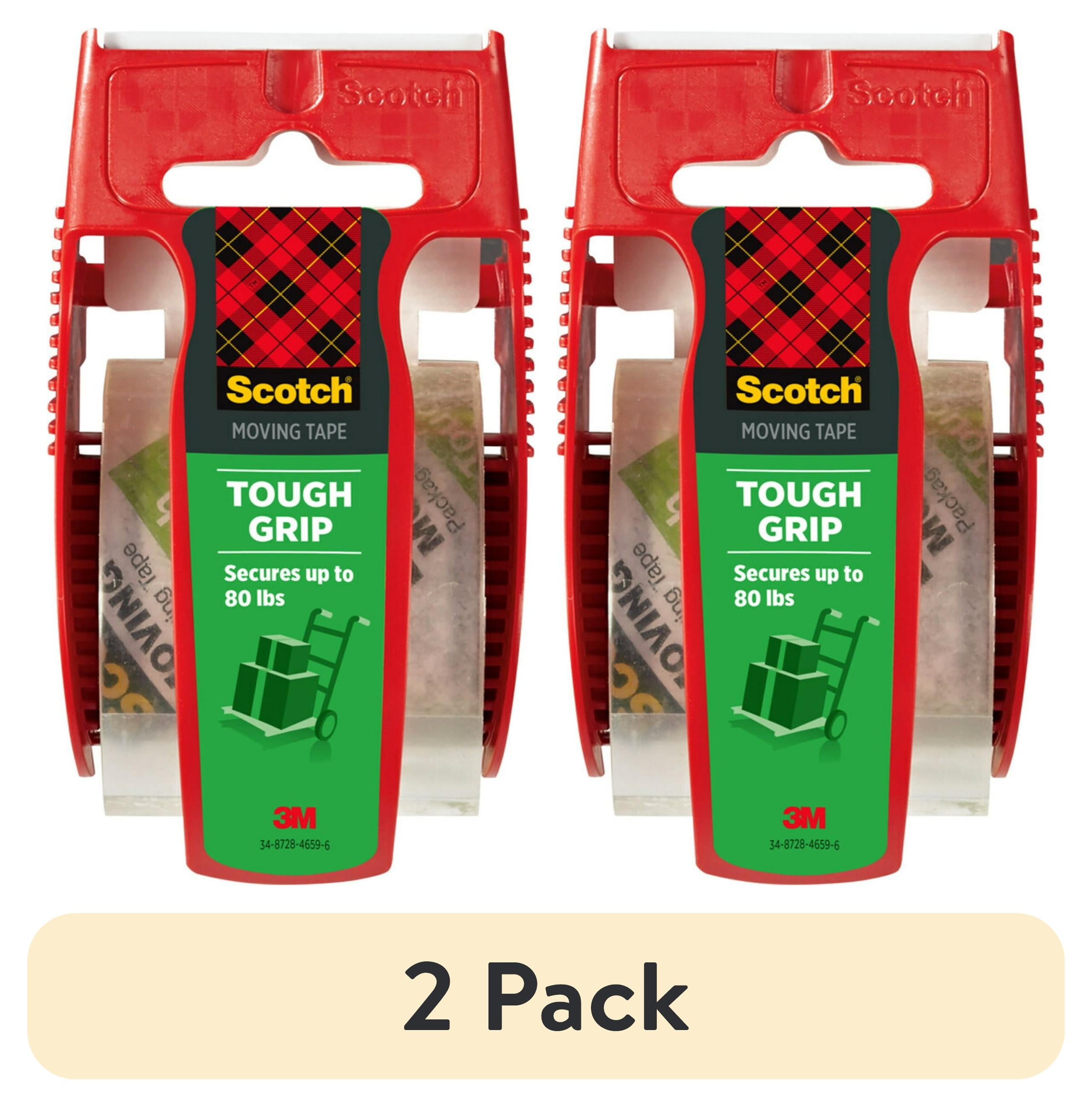 (2 pack) Scotch Tough Grip Moving Packaging Tape, Clear, 1.88 in x 925 ...