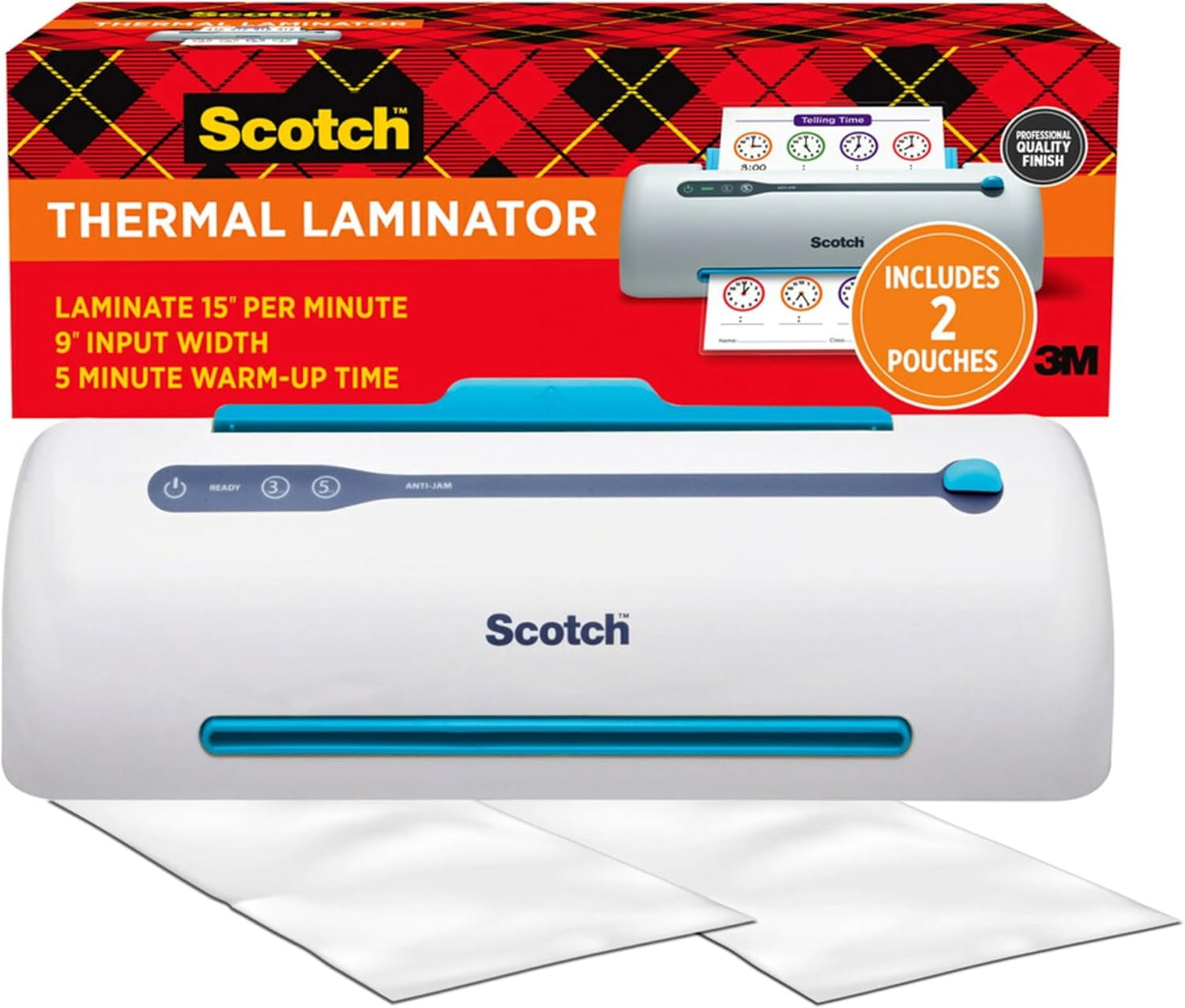 Scotch PRO TL906 Thermal Laminator, 1 Laminating Machine, White/Blue ...