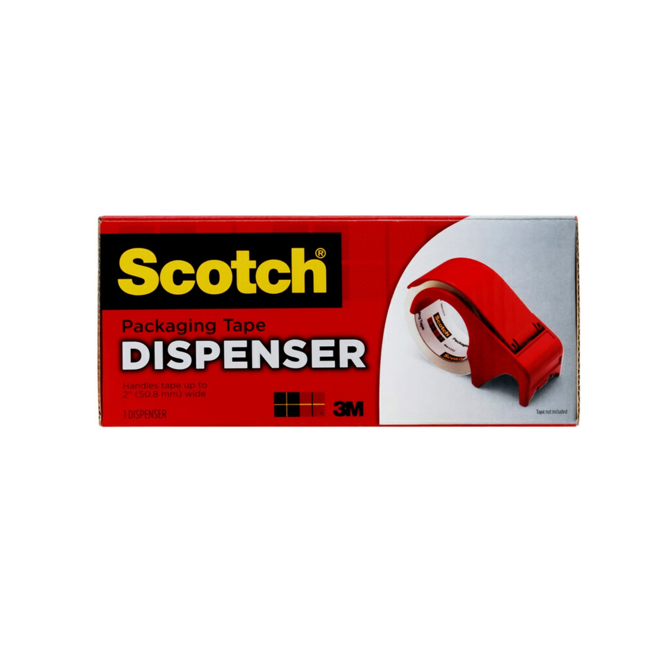 Scotch Packaging Tape Hand Dispenser, Red, Holds 3" Core, 1 Dispenser ...