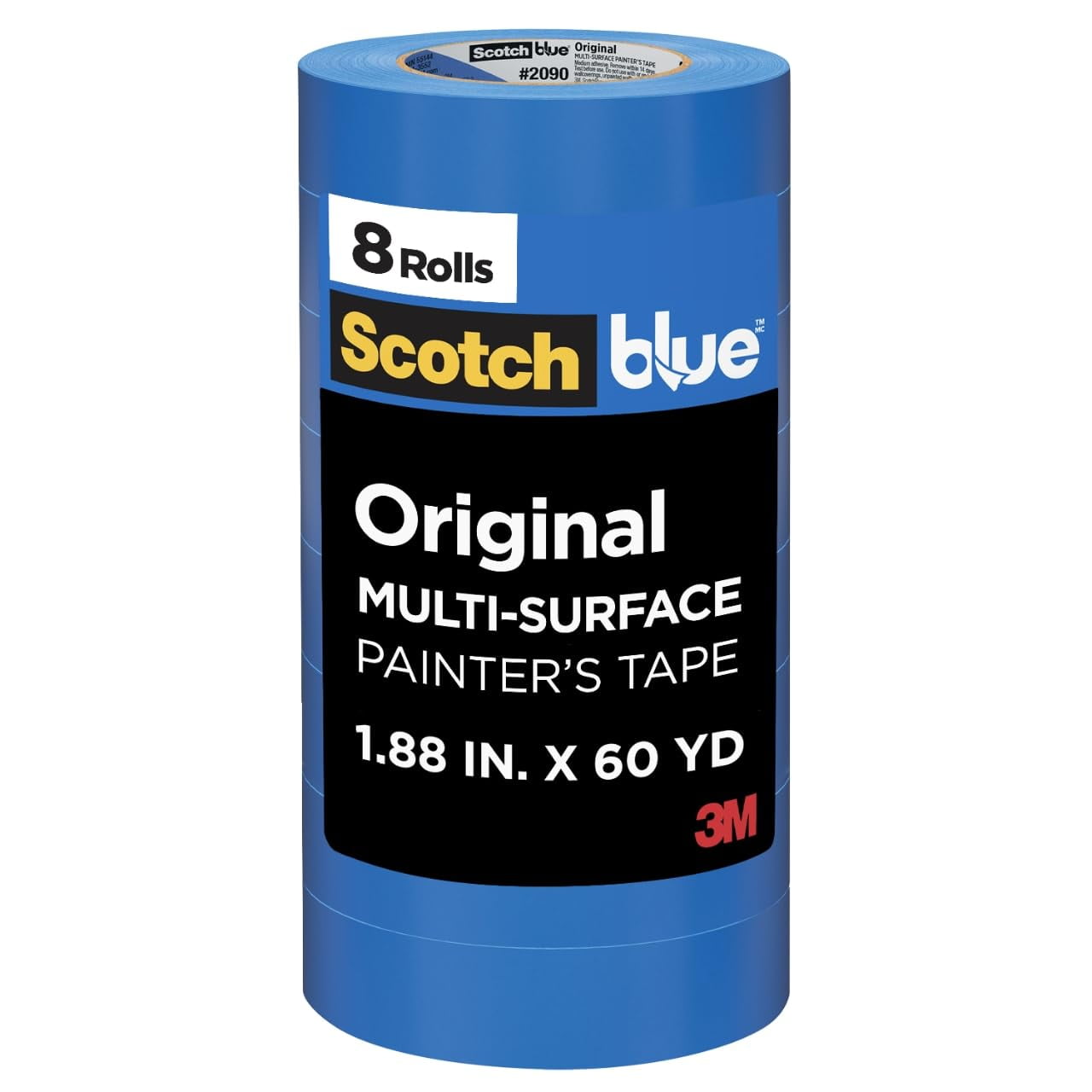 Scotch Painter's Tape Original Multi-Surface Painter's Tape, 1.88 Inches x 60 Yards, 8 Rolls ...