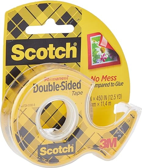 Scotch Permanent Double-Sided Stick Tape, 1/2 Inch x 450 Inch, 1 Ea, 3 ...