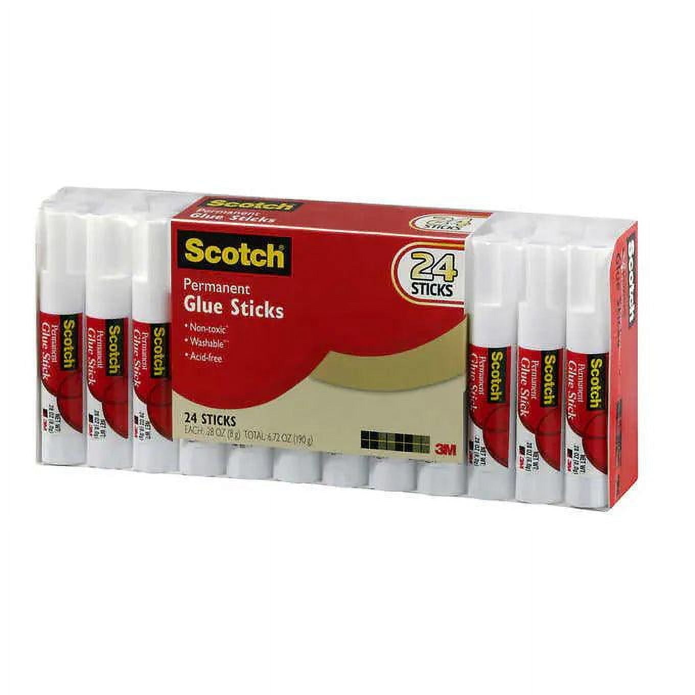 Scotch Permanent Glue Stick, 0.28 oz, 24-Count - Walmart.com