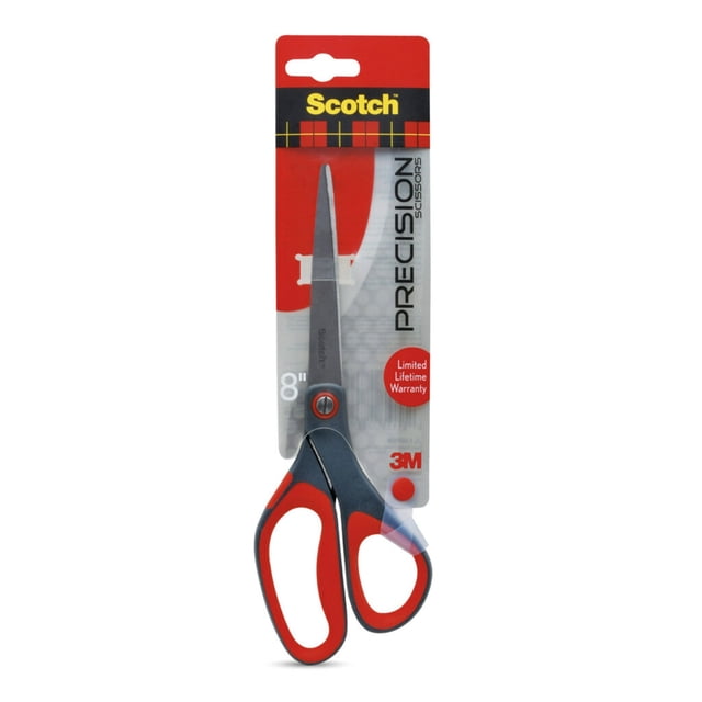 Scotch Precision Stainless Steel Crafting Scissors, 8, Red/Gray ...