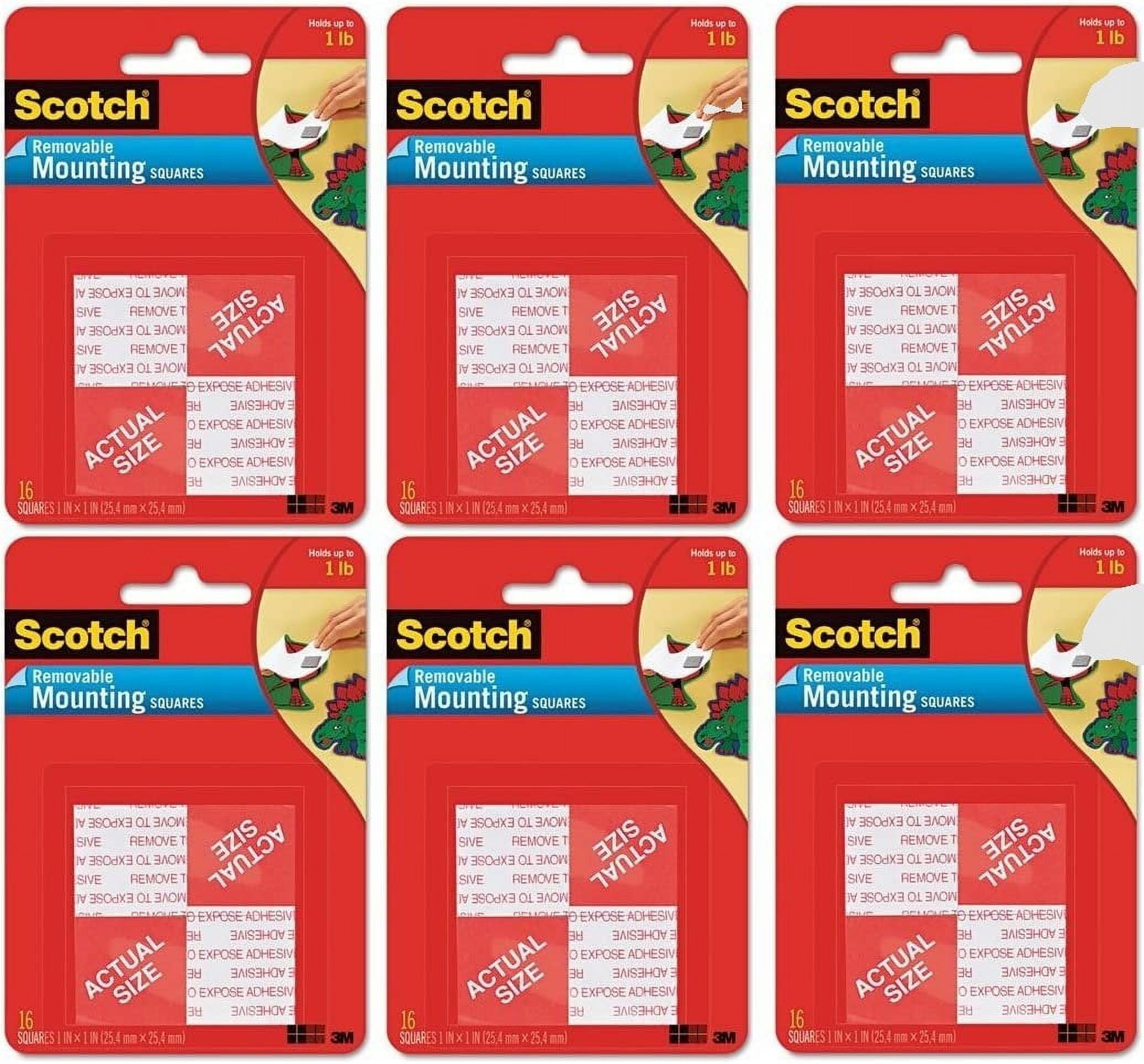 ScotchÂ® Precut Foam Mounting 1 Squares, DoubleSided, Removable, 16 ...