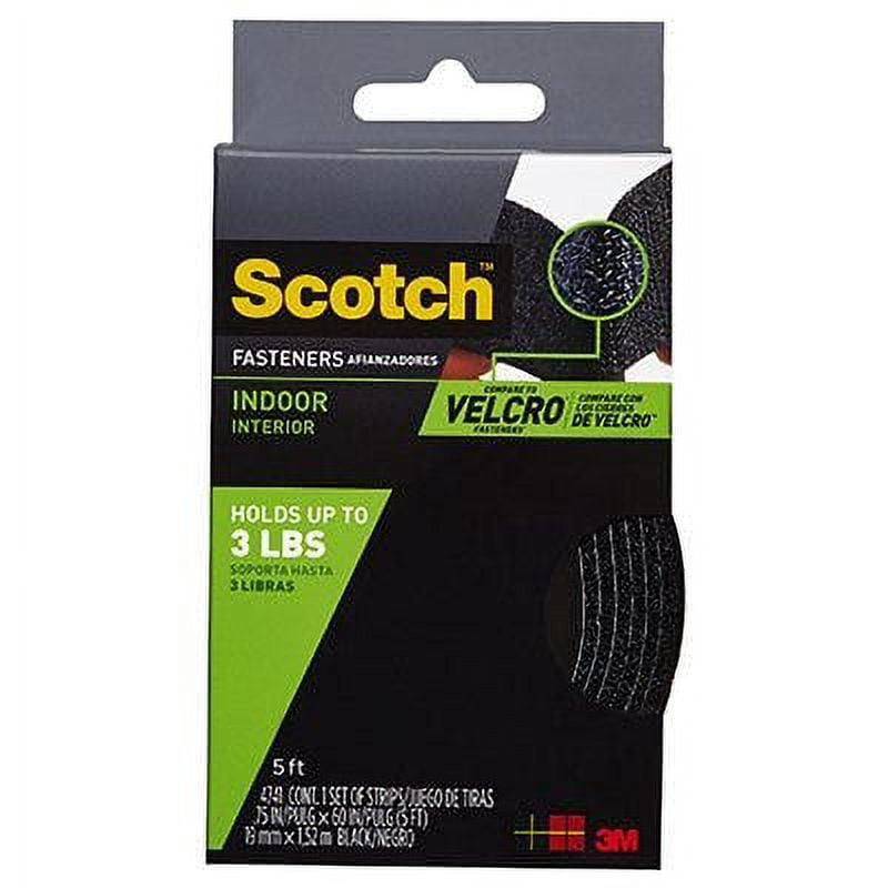 Scotch Reclosable Strip, Black 3/4-In. x 5-Ft. 1 Pack - Walmart.com