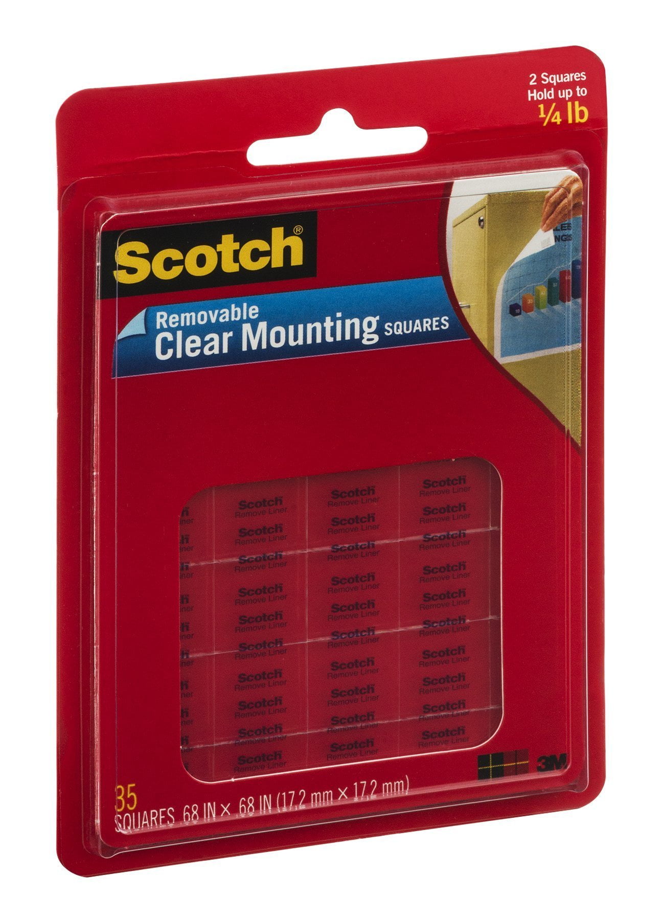 Scotch Removable Mounting Squares - Repositionable - 4 Squares ...