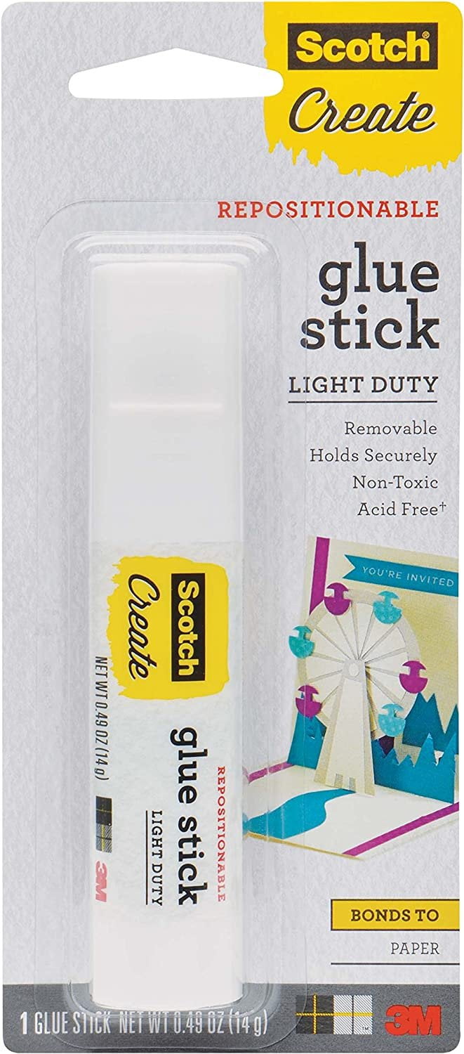 Scotch Restickable Glue Stick, 0.49 oz, Non-toxic, Acid Free, Perfect ...