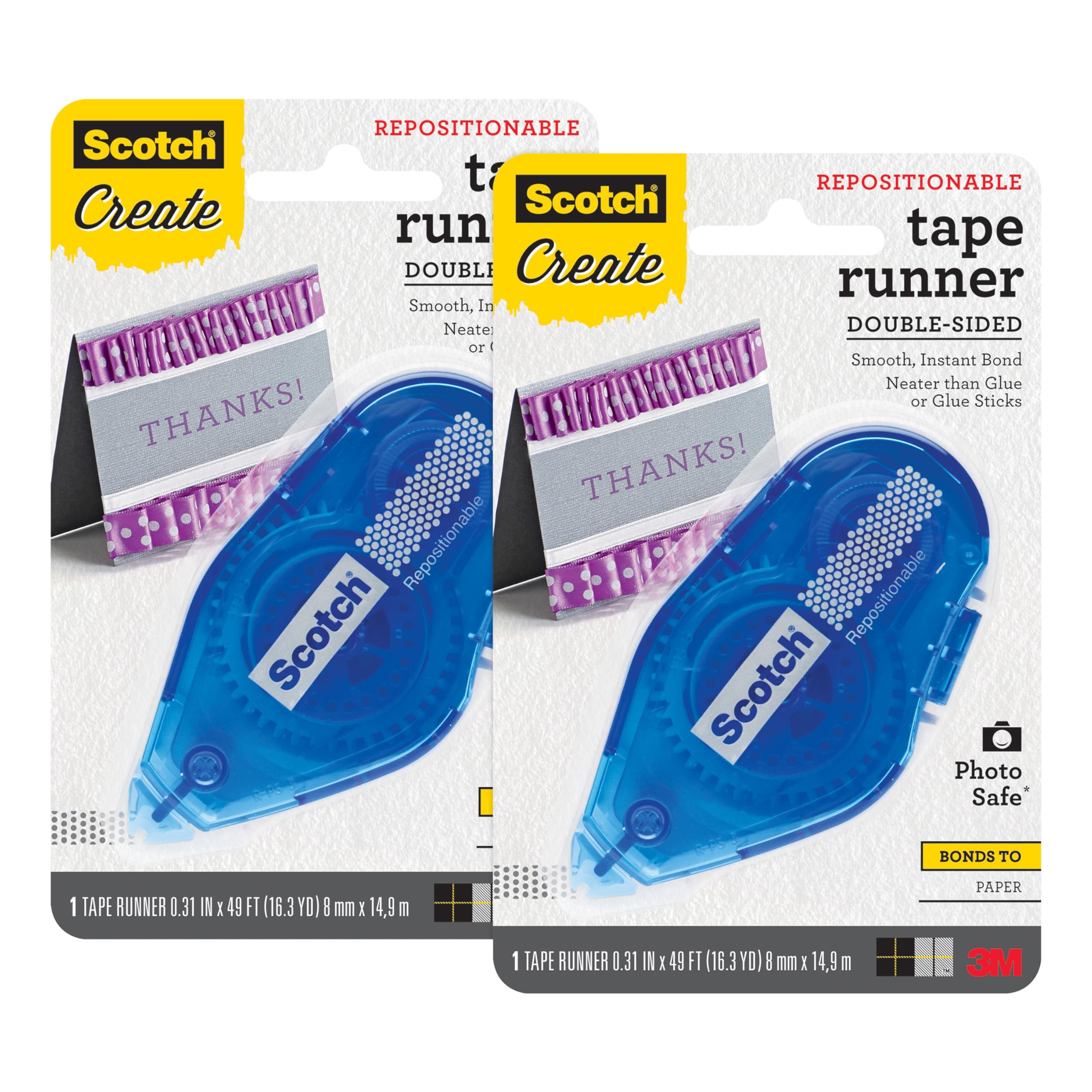 Scotch Repositionable Tape Runner, .31 in x 49 ft., 1 Roll/Pack (055 ...