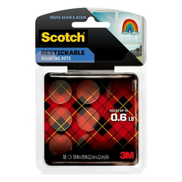 Scotch Removable Clear Mounting Squares, .68" x .68" Squares, 35 Total ...