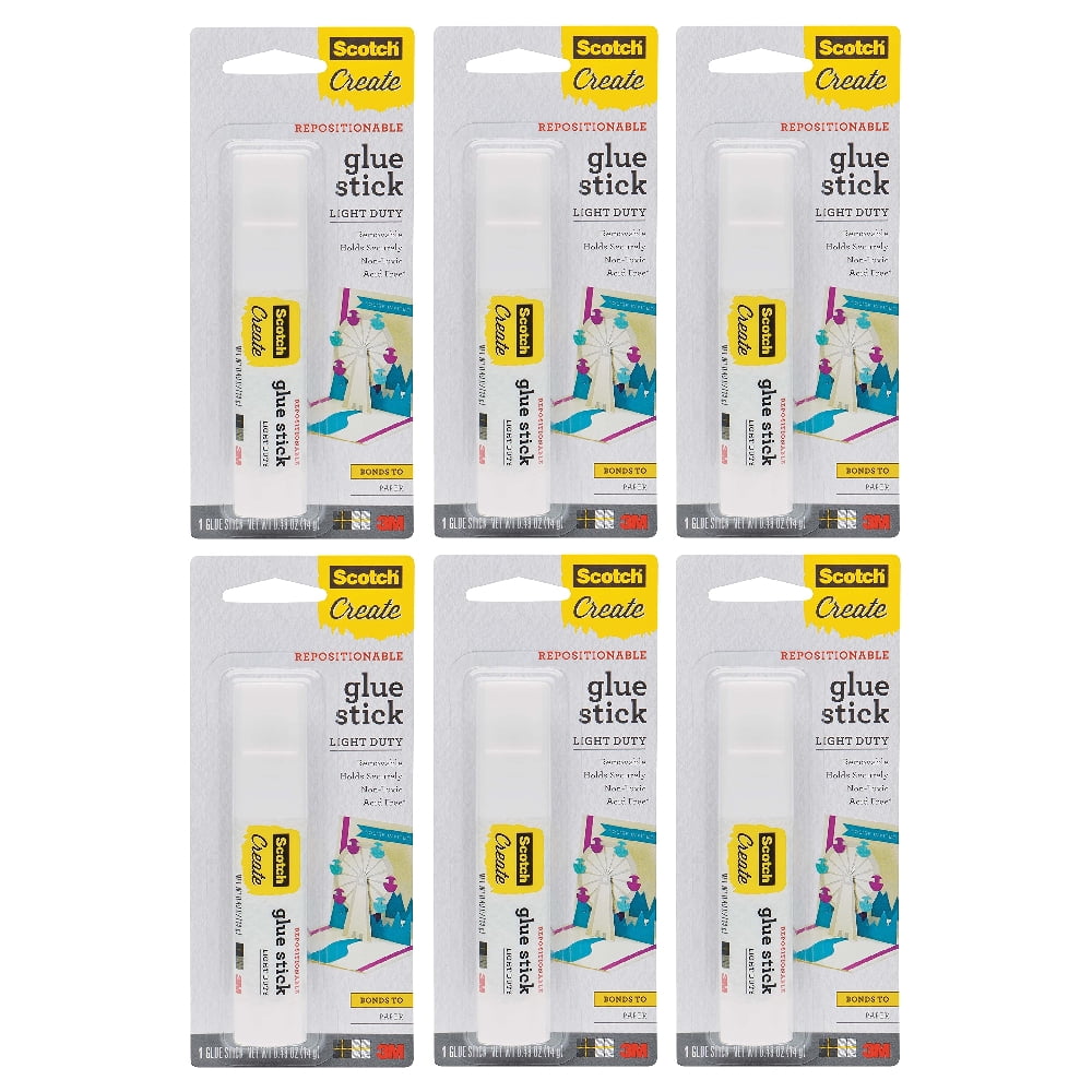 Scotch Restickable Glue Stick 0.49 oz, 6 Pack - Walmart.com