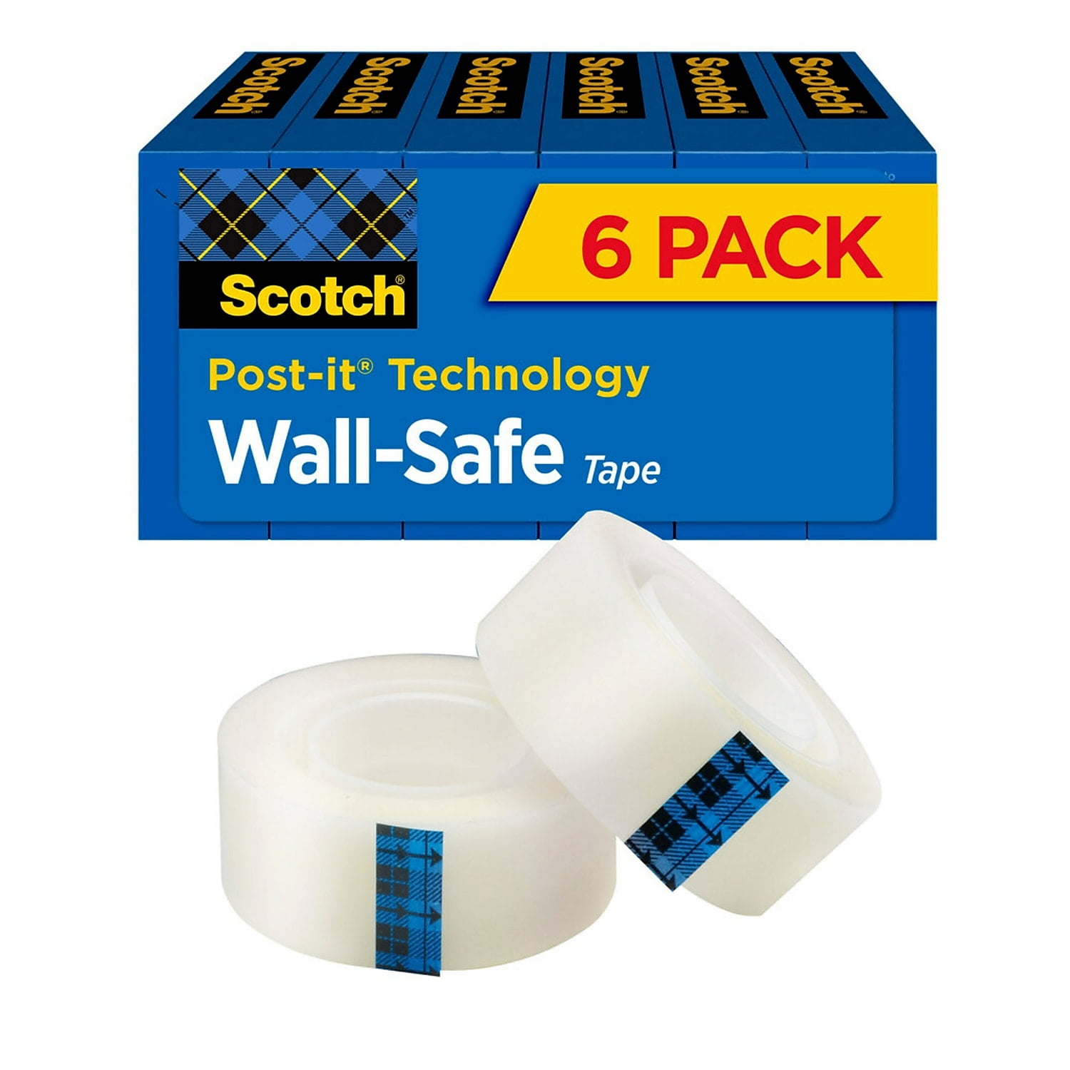 Scotch Strong Adhesive Wall-Safe Tape, 0.75" Width, 66.66 ft Length ...