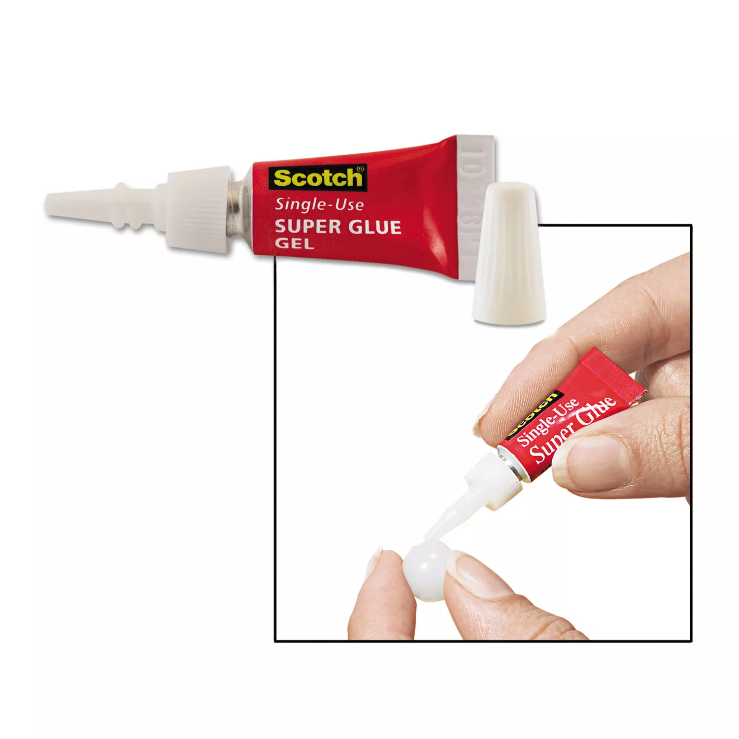 Scotch Single Use Super Glue 1/2 Gram Tube No-Run Gel 4/Pack AD119 ...