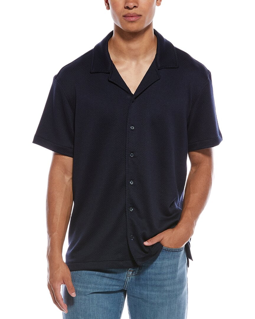 Scotch & Soda mens Popcorn Jersey Camp Shirt, s, Blue - Walmart.com