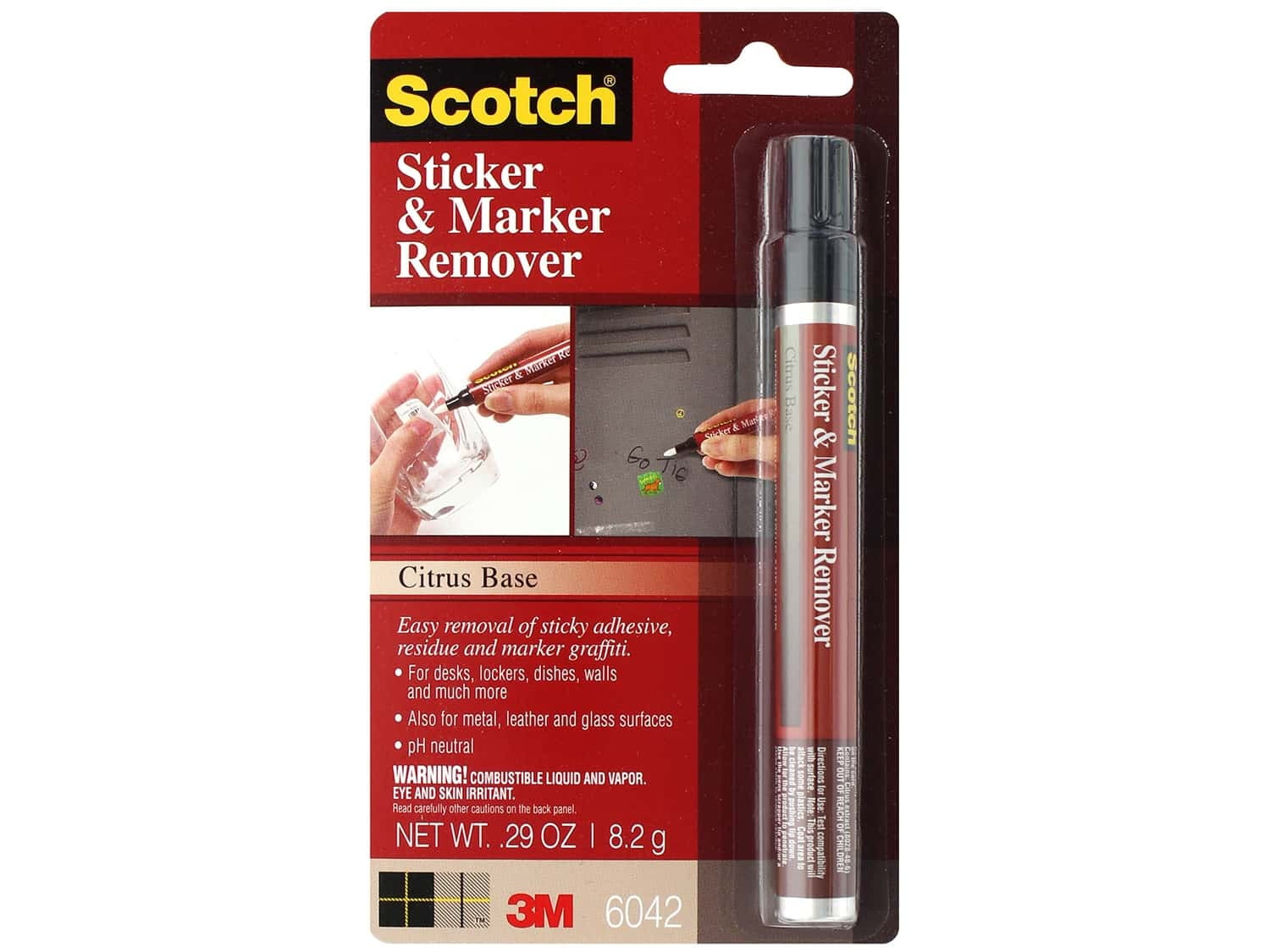 Scotch Sticker & Marker Remover Pen, Citrus Based, pH Neutral, Adhesive ...