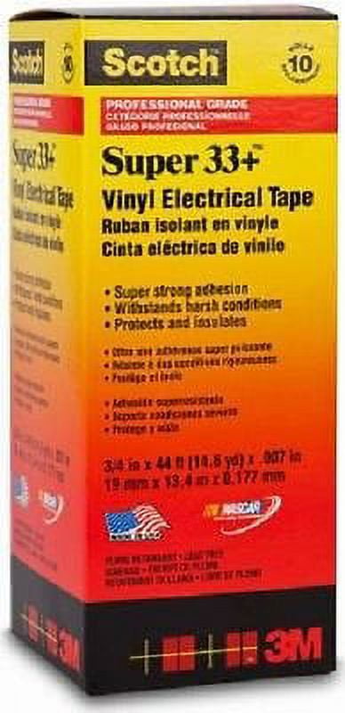 Scotch Super 33+ Vinyl Electrical Tape, 3/4 x 44 ft, Pack of 10 Rolls ...