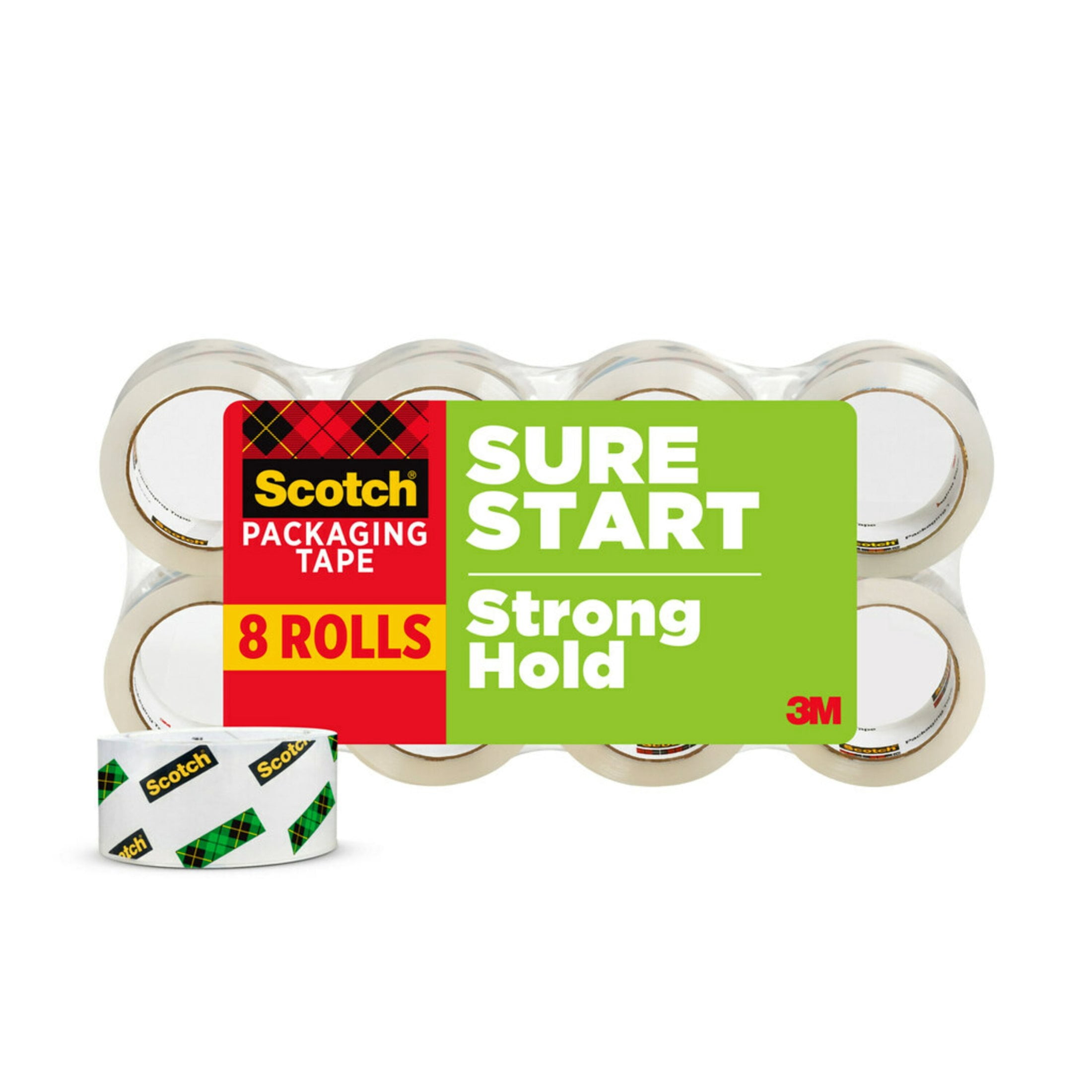 Scotch Sure Start Packaging Tape, Clear, 1.88" x 54.60 yds, 8 Rolls ...