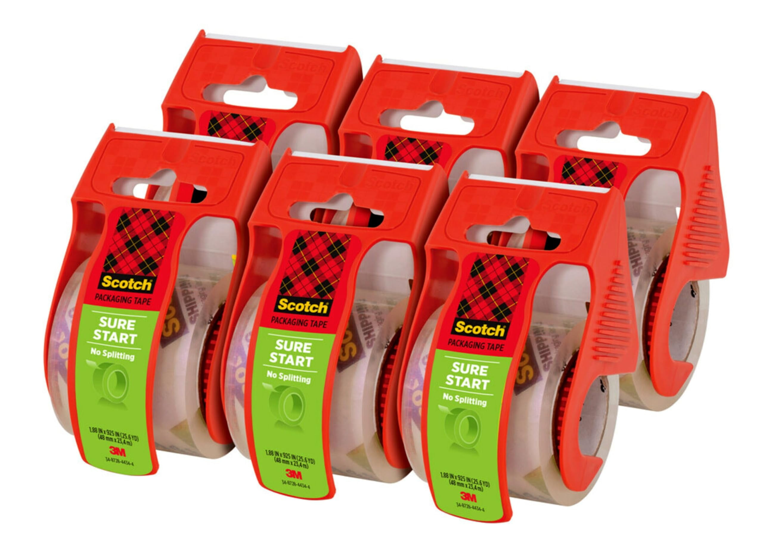 Scotch Sure Start Shipping Packaging Tape, 1.88"x 22.2 yd, Designed for ...