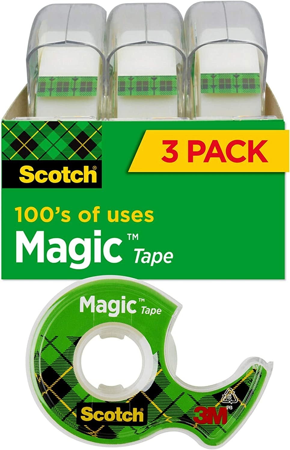 Scotch Magic Tape, 3 Rolls, Great for Gift Wrapping, Numerous ...