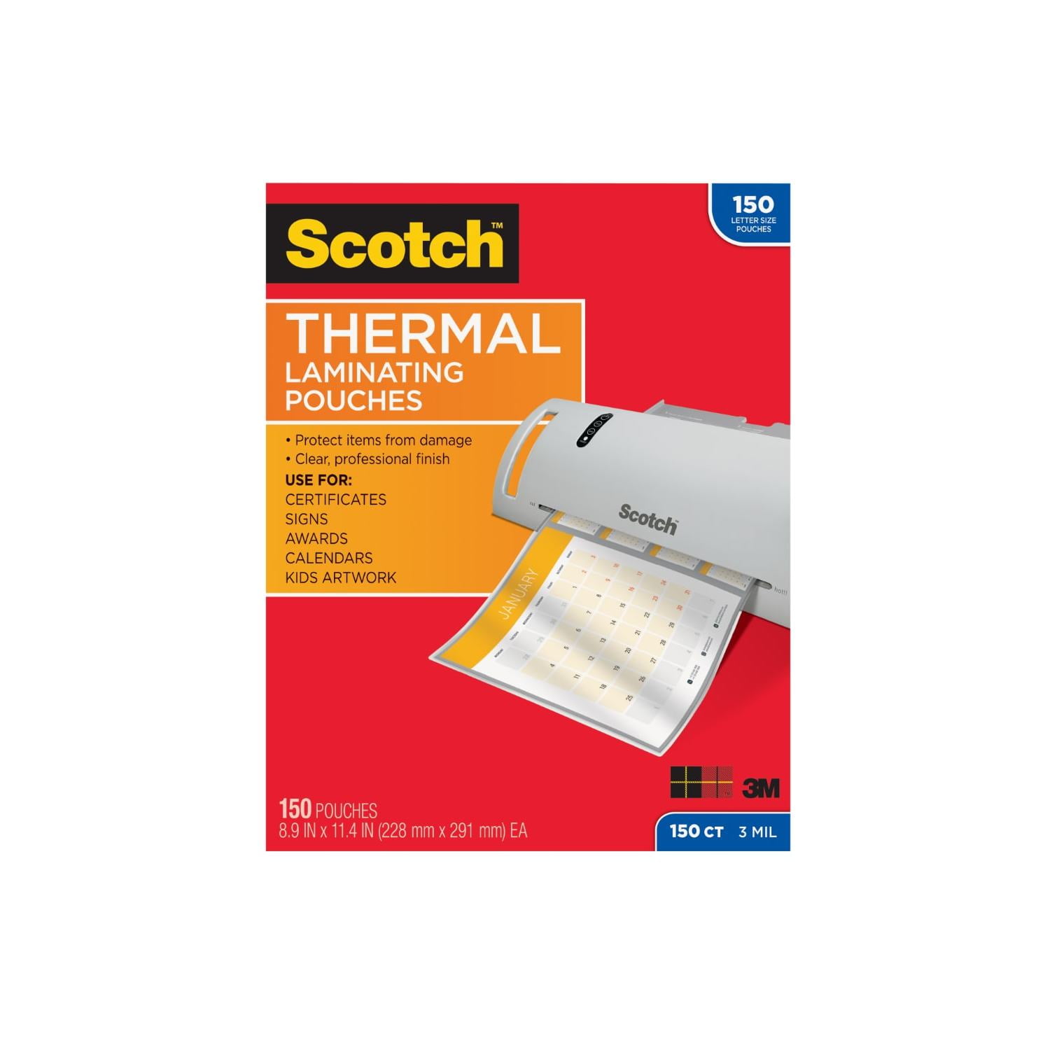 "Scotch Thermal Laminator Film, 8.5""x 11"" Letter-Size Lamination ...