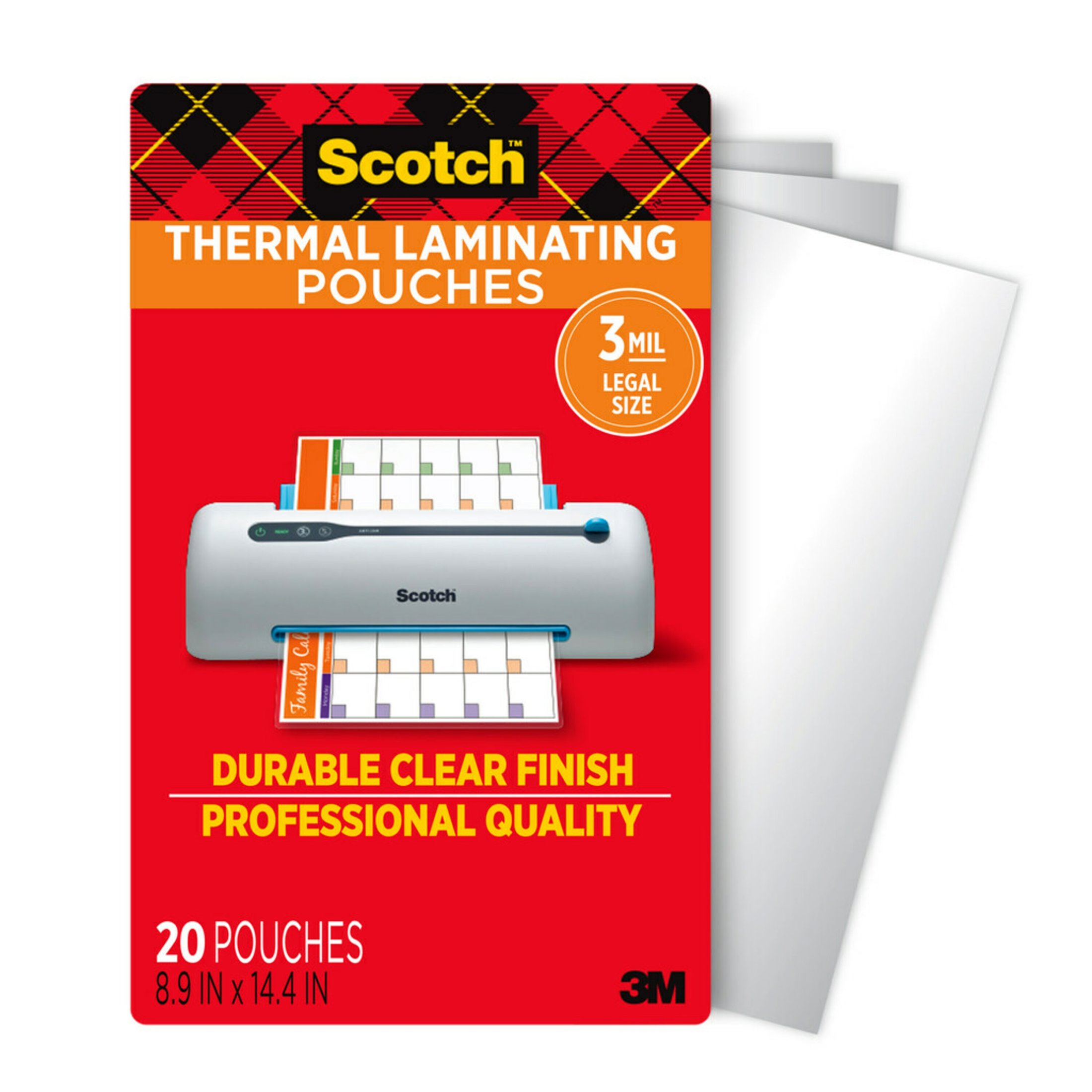 Scotch Thermal Laminating Pouches Legal Size 8 5 In X14 In 20