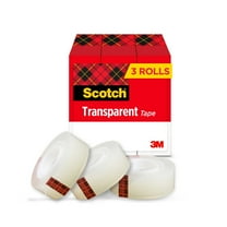 Scotch Clear Gloss Transparent Tape, 3/4 in. x 250 in., 2 Dispensers ...