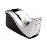 Scotch Value Desktop Tape Dispenser, Attached 1" Core, Black/Silver ...