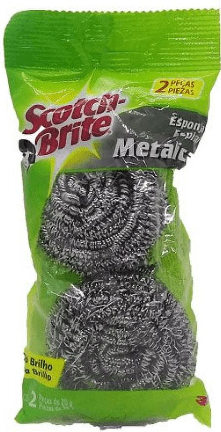 Scotch-Brite 3M Metallic Wire Scrubbers, Stainless Steel, 2 Pack ...