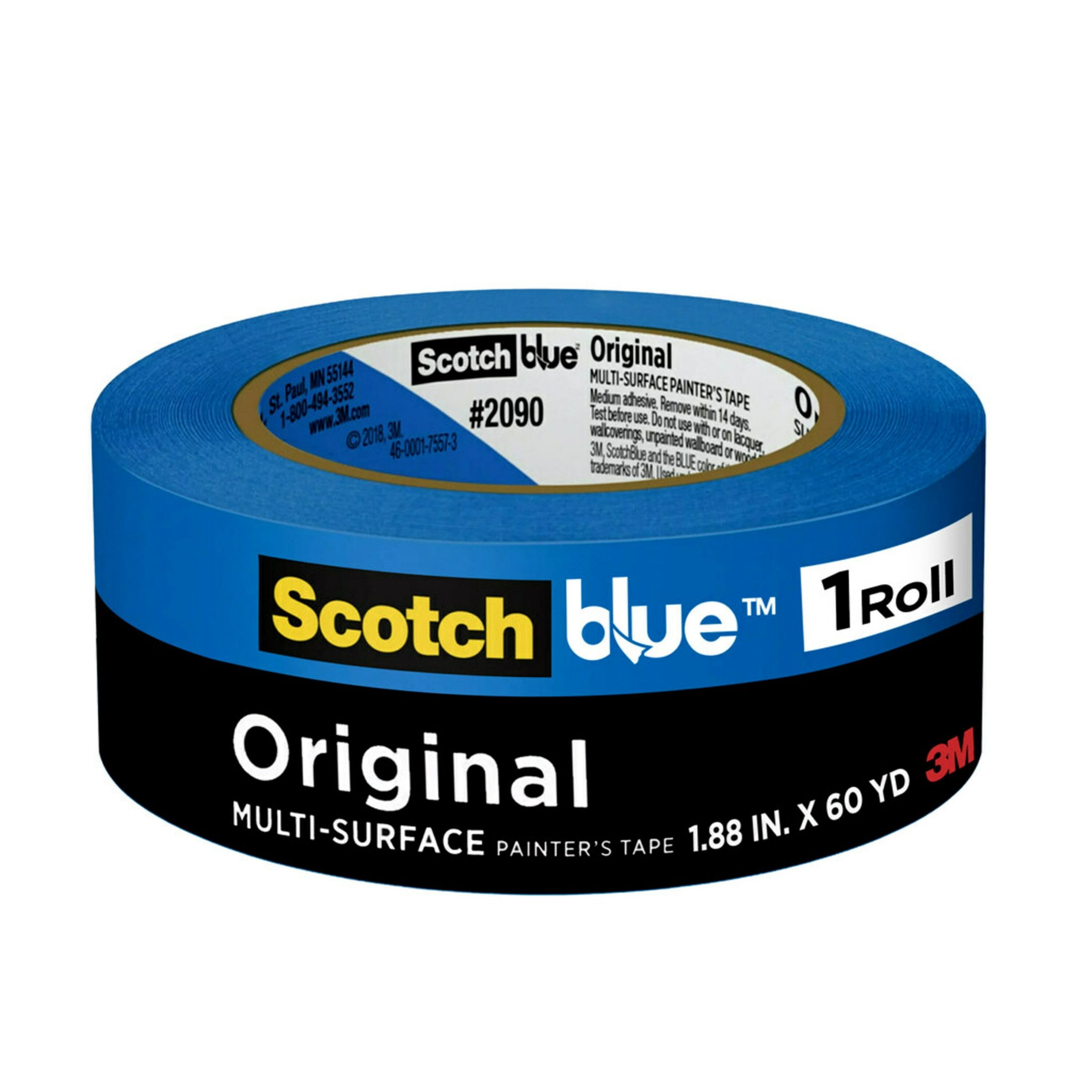 Scotch Blue Painter's Tape, 1.88 in. x 60 yd., 1 Pack, Original Multi ...