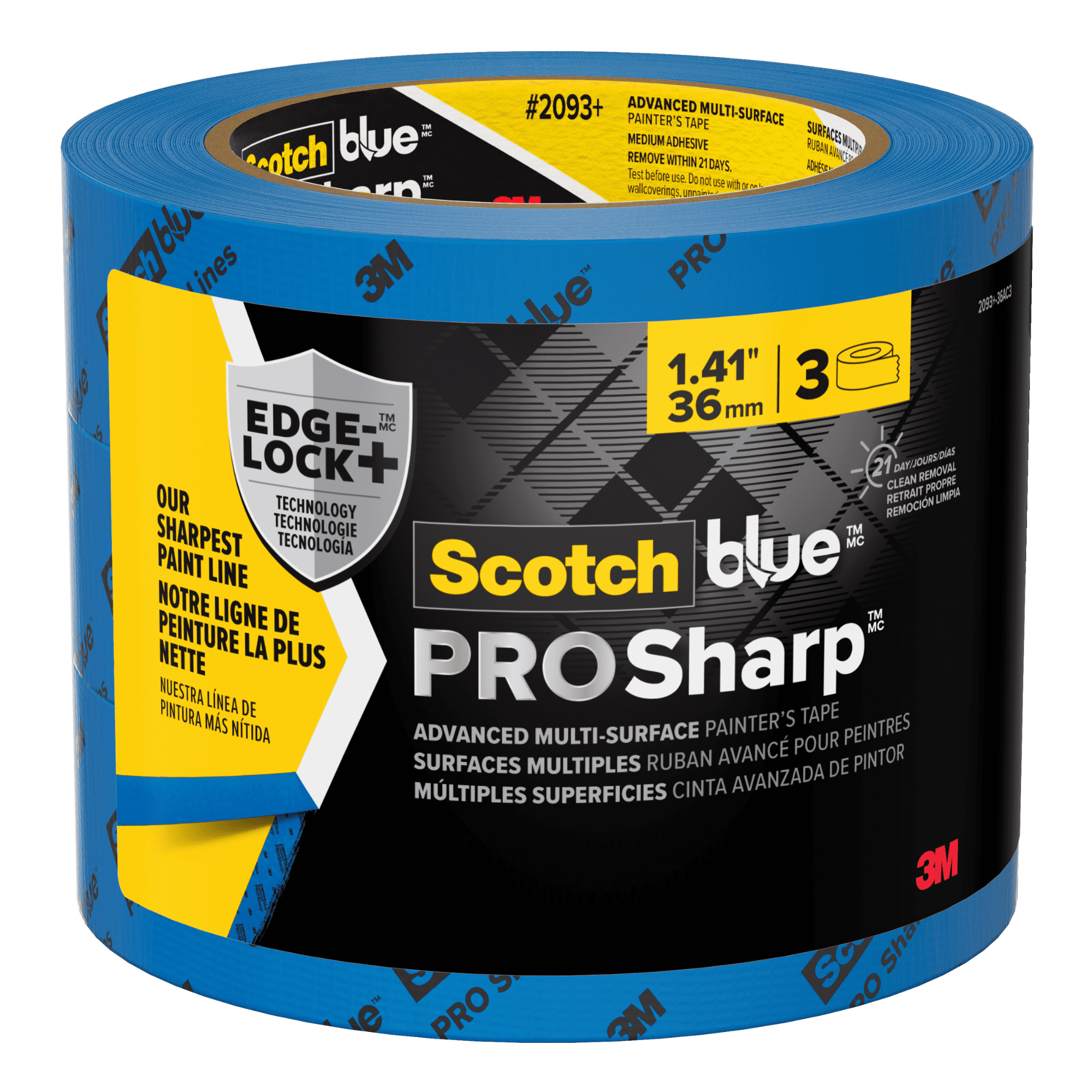 ScotchBlue PROSharp Painter's Tape (2093+): 1.41 in. x 60 yds. (Blue) 3 ...