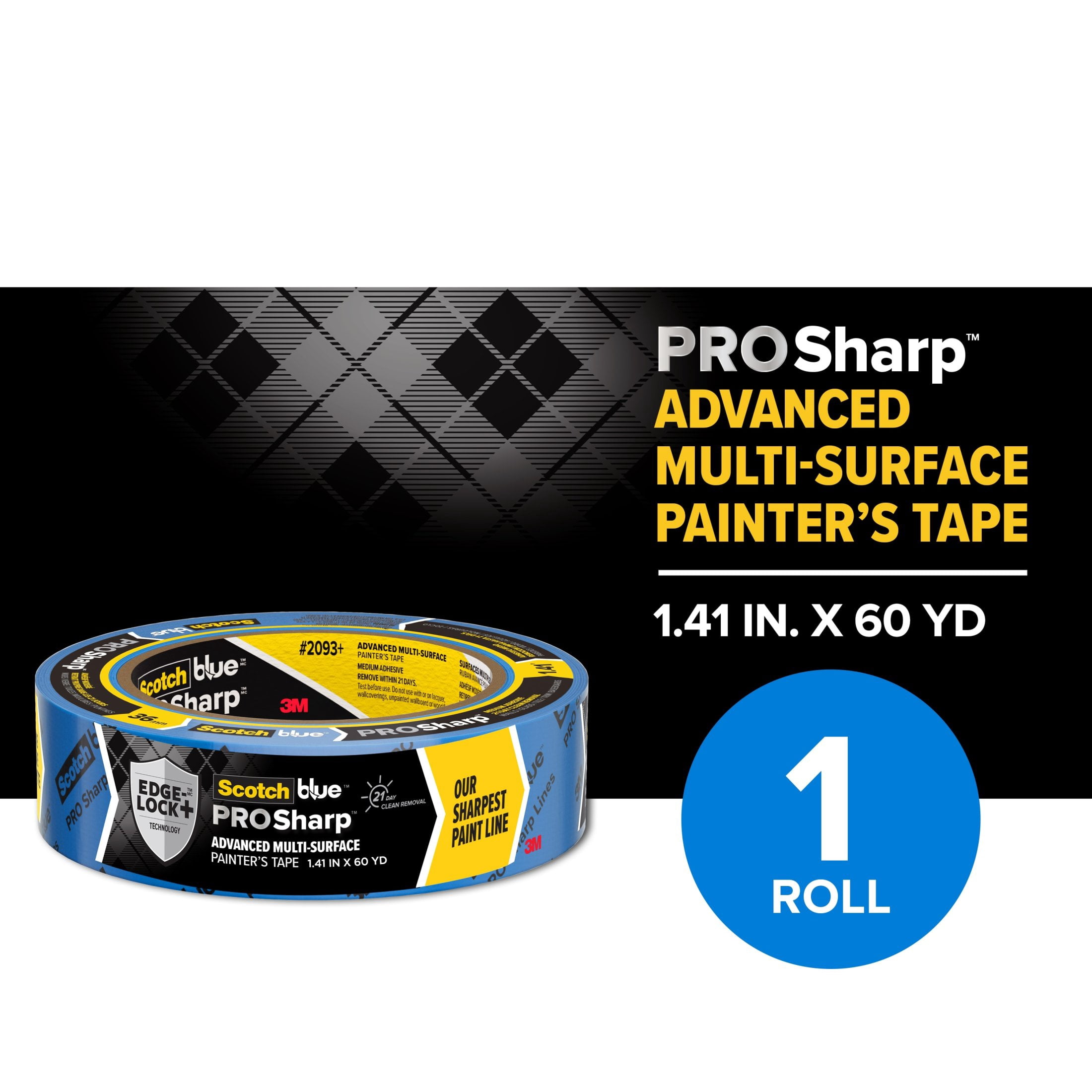 ScotchBlue PROSharp Painter's Tape, Blue, 1.41 in x 60 yd, Indoor ...