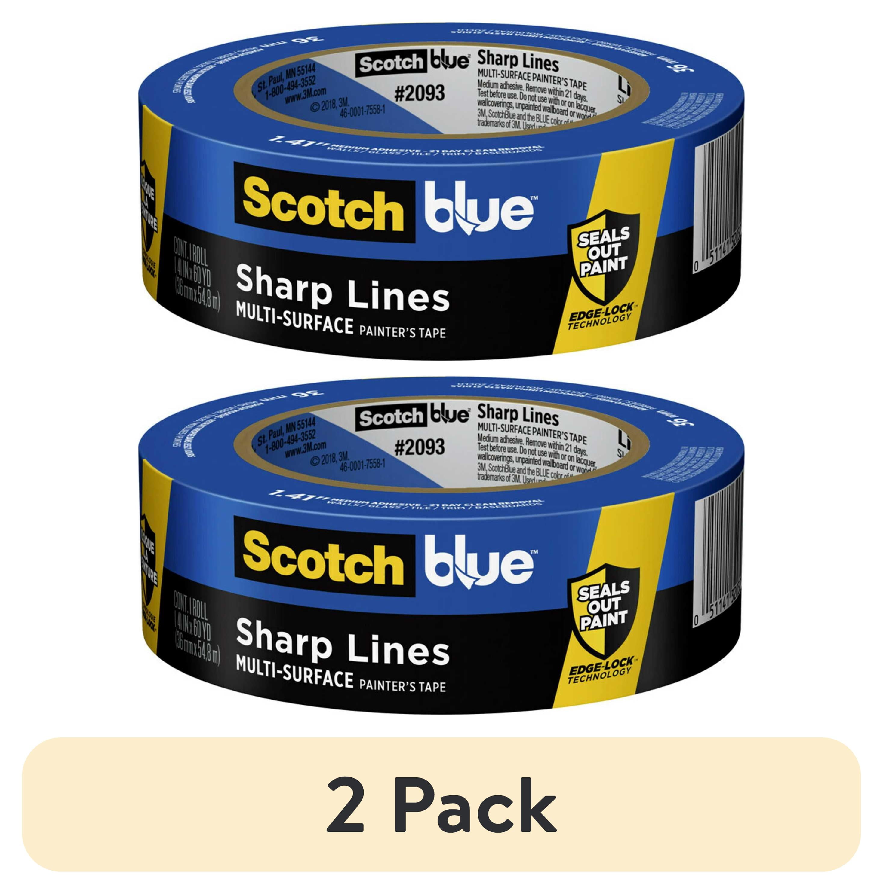 (2 pack) ScotchBlue Sharp Lines Painter's Tape, Blue, 1.41 in x 60 yd ...