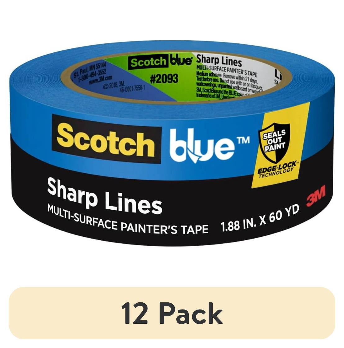 (12 pack) ScotchBlue Sharp Lines Painter's Tape, Blue, 1.88 in x 60 yd ...