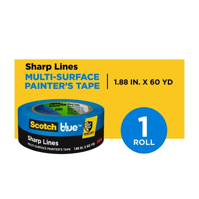 ScotchBlue Sharp Lines Painter's Tape, Blue, 1.88 in x 60 yd, 1 Roll ...