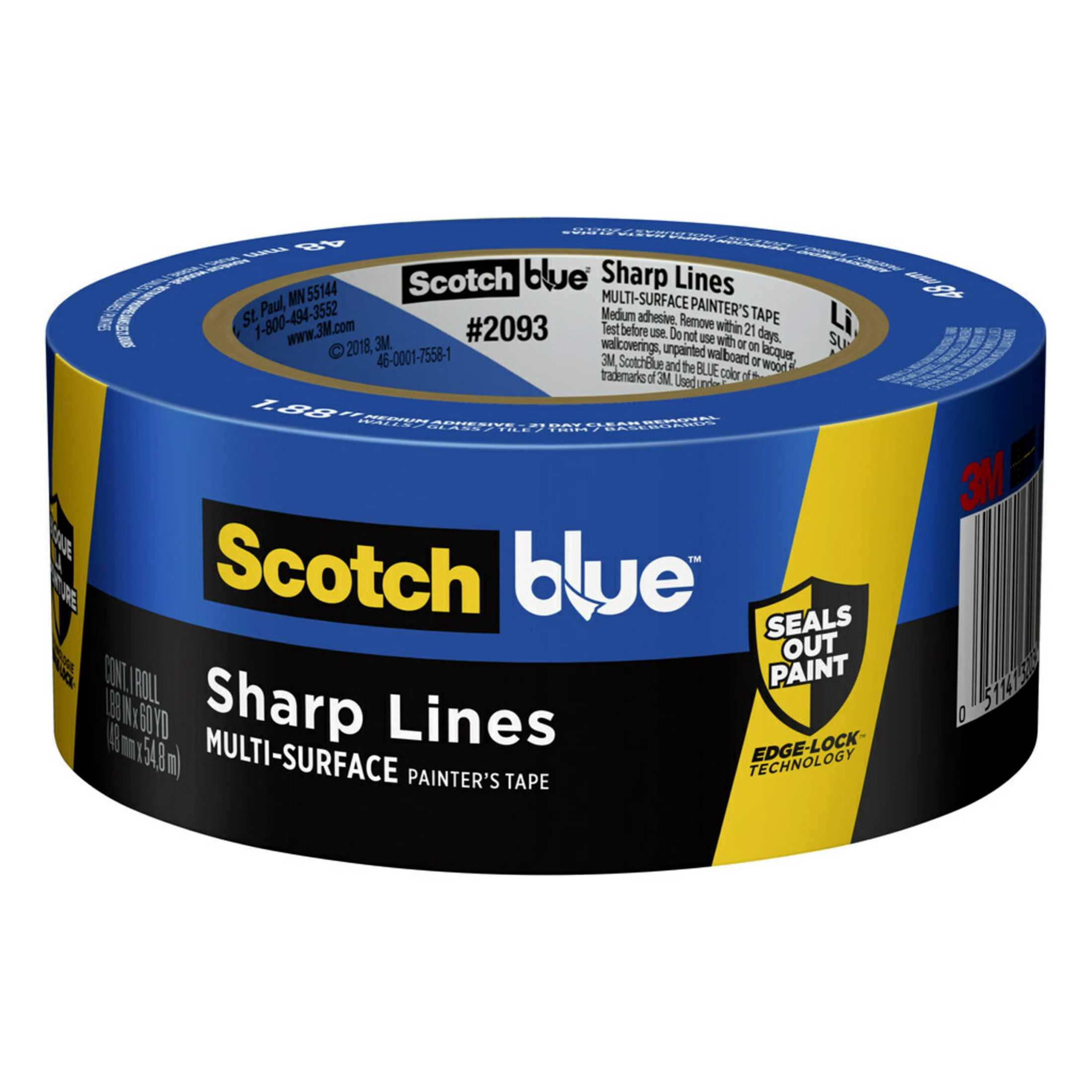 ScotchBlue Sharp Lines Painter's Tape, Blue, 1.88 in x 60 yd, 1 Roll ...