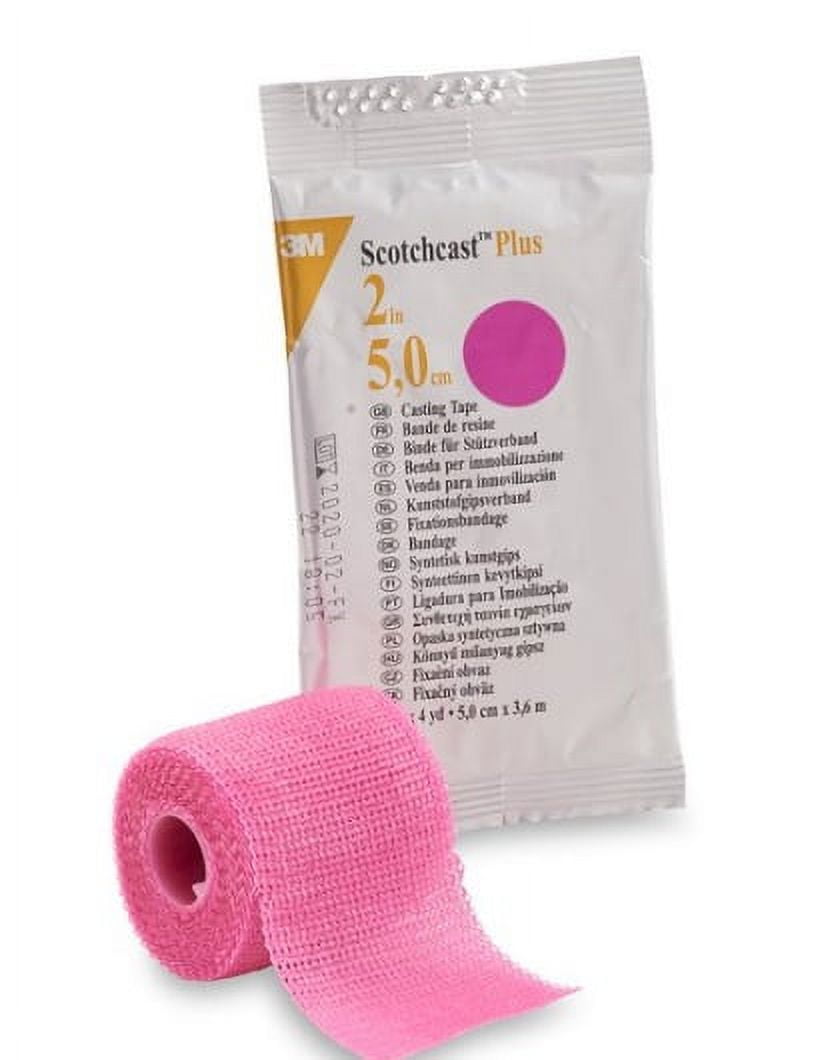 3M Ortho Scotchcast Plus Bright Pink Fiberglass Cast Tape, 2 Inch X 12 ...