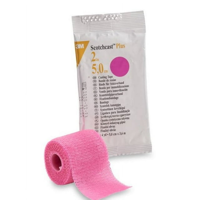 3M Ortho Scotchcast Plus Bright Pink Fiberglass Cast Tape, 2 Inch X 12 ...