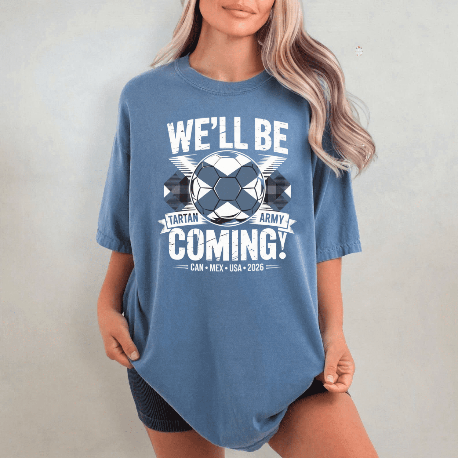 Scotland 2026 Comfort Color Shirt: Tartan Army Design, Soccer Ball ...