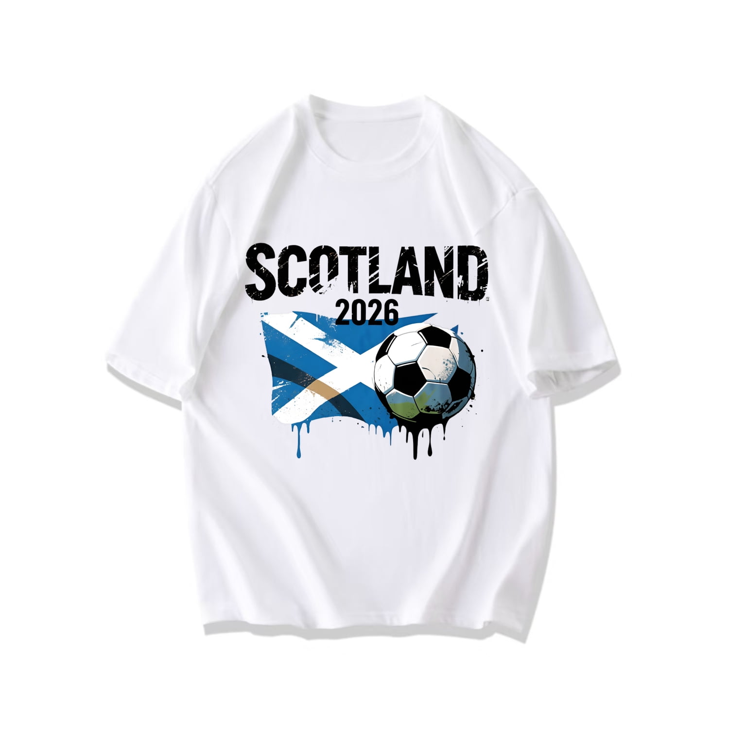 Scotland 2026 Football Flag T Shirt Black Scotland Flag And Soccer Ball ...