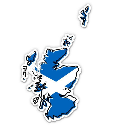 Scotland Country Shape Scottish Flag - 5" Vinyl Sticker - For Car ...